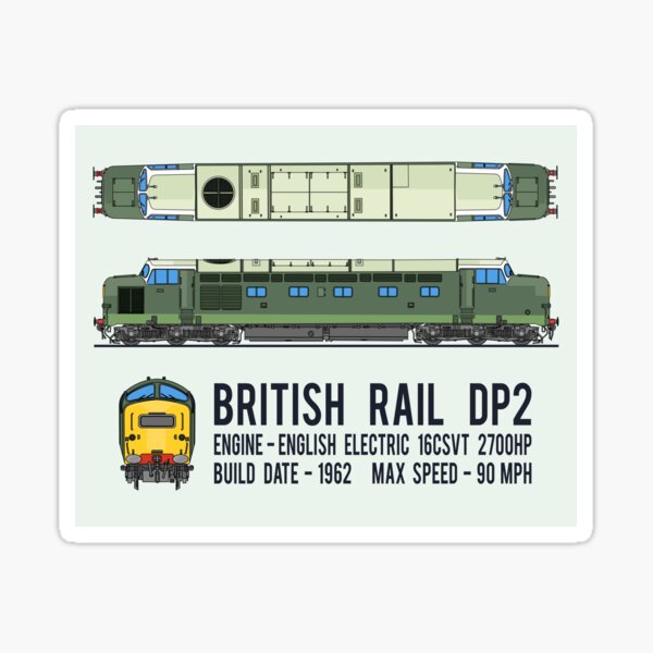 "British Rail DP2 Diesel Electric Locomotive Train Diagram Gift ...
