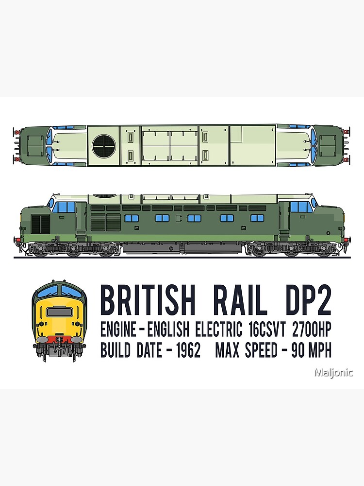 "British Rail DP2 Diesel Electric Locomotive Train Diagram Gift" Greeting Card for Sale by ...