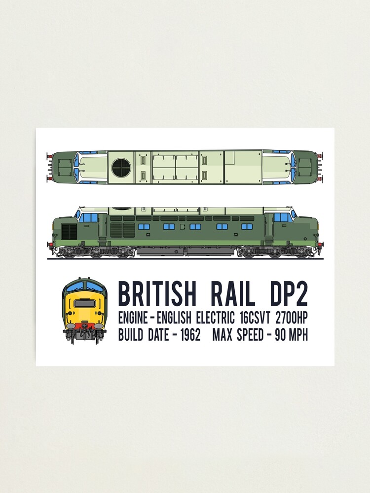 "British Rail DP2 Diesel Electric Locomotive Train Diagram Gift ...