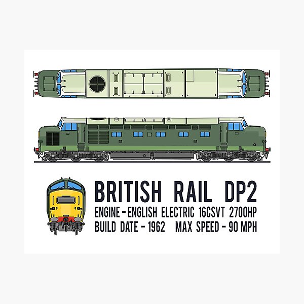 "British Rail DP2 Diesel Electric Locomotive Train Diagram Gift ...