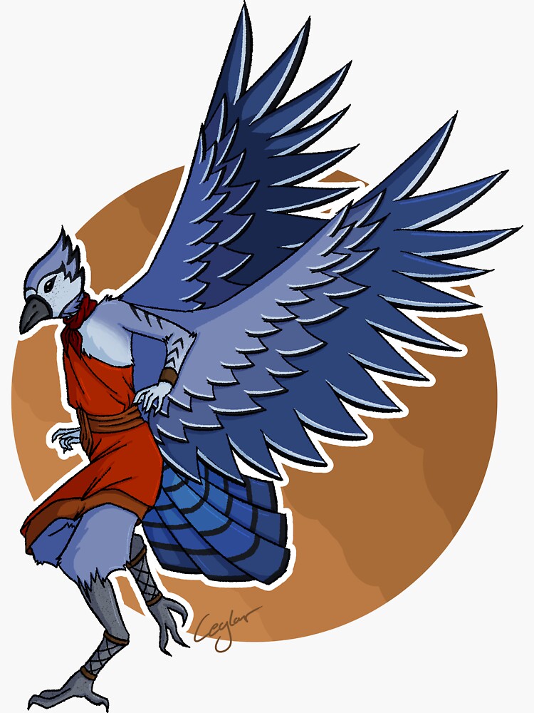 "Bruck the Aarakocra" Sticker for Sale by Ceylar | Redbubble