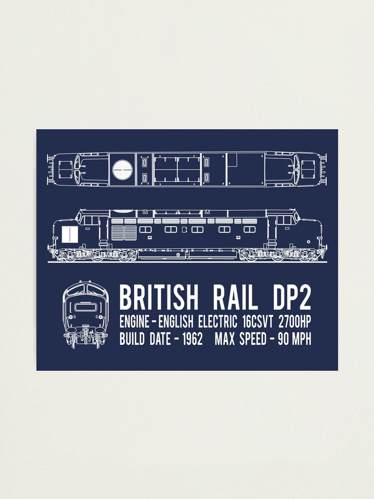 "British Rail DP2 Diesel Electric Locomotive Train Blueprint Diagram ...