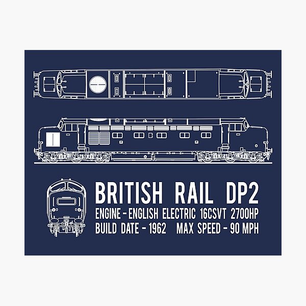 "British Rail DP2 Diesel Electric Locomotive Train Blueprint Diagram ...