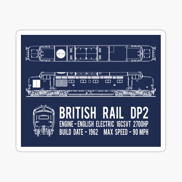 "British Rail DP2 Diesel Electric Locomotive Train Blueprint Diagram ...