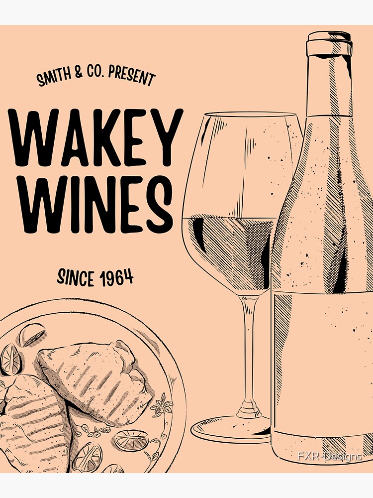 "Wakey Wines" Sticker for Sale by FXR-Designs | Redbubble
