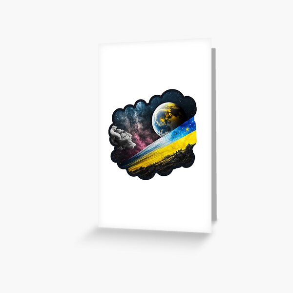 "space art in the colors of Ukraine" Greeting Card for Sale by Fraiman ...