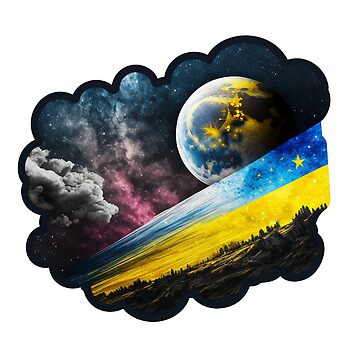 "space art in the colors of Ukraine" Greeting Card for Sale by Fraiman ...