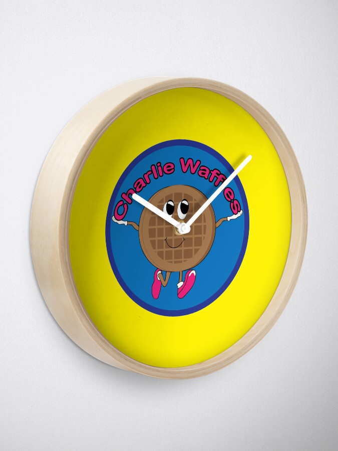 "Charlie Waffles!" Clock by s2ray | Redbubble