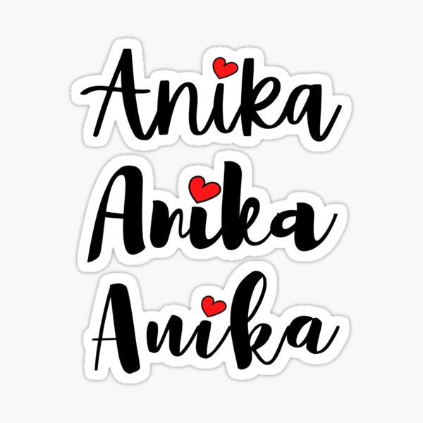"Anika Name Cute Mini Heart Triple Fonts" Sticker for Sale by 27th-Tee ...