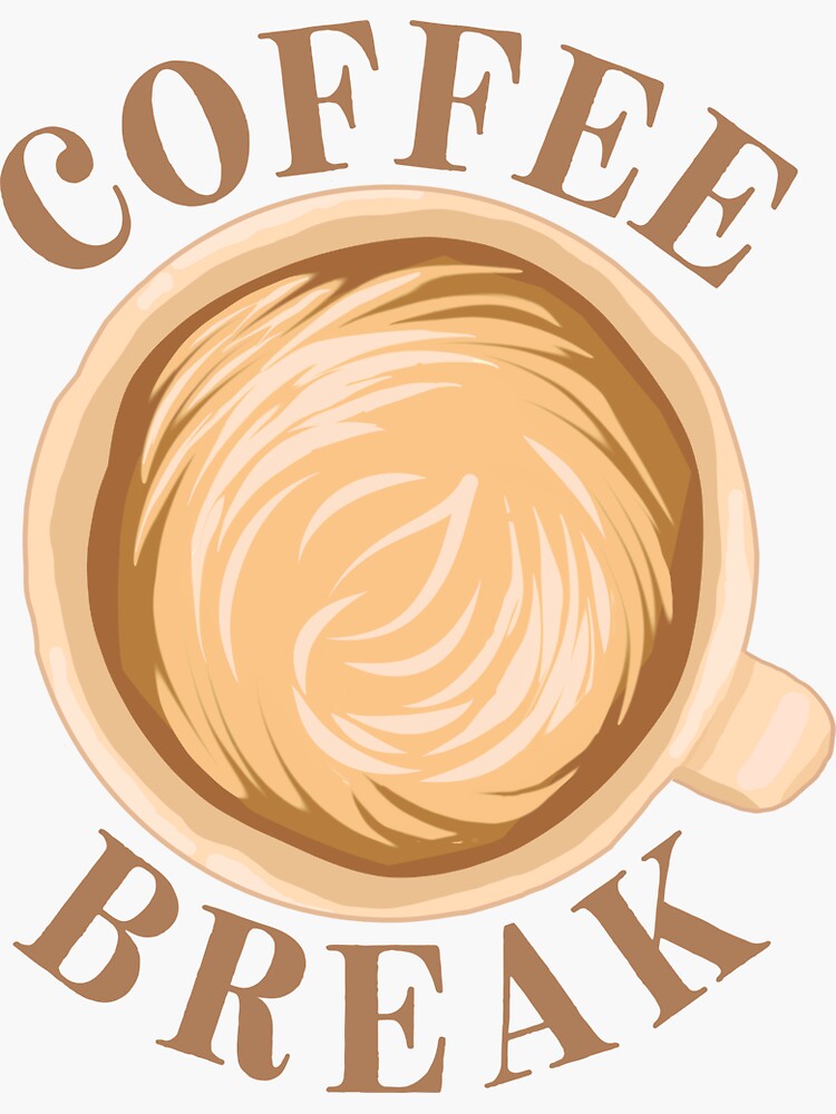 "Minimalistic Beige Coffee Cup Break" Sticker for Sale by Gloristique ...
