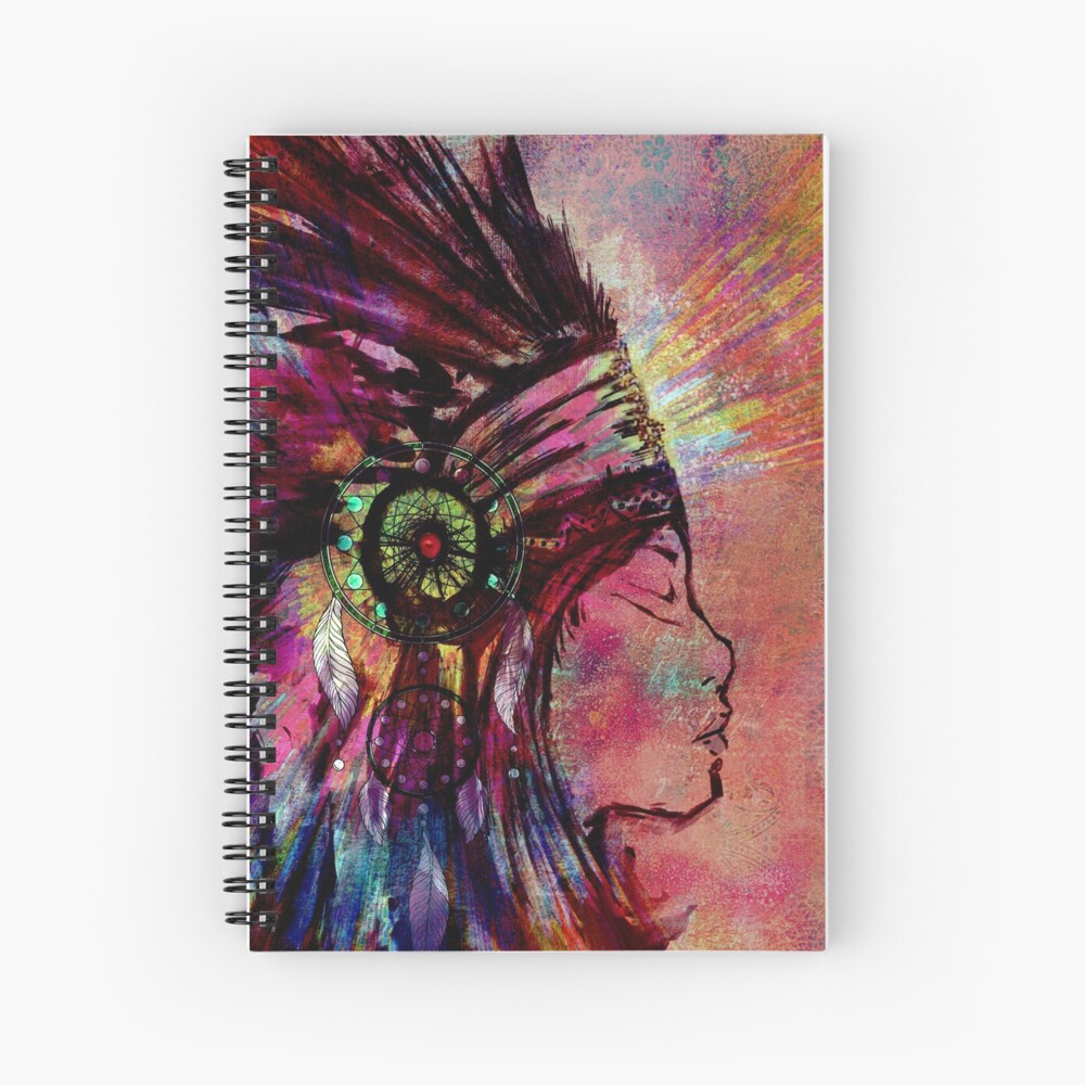"Medicine Woman / Native American Shaman" Spiral Notebook for Sale by ...