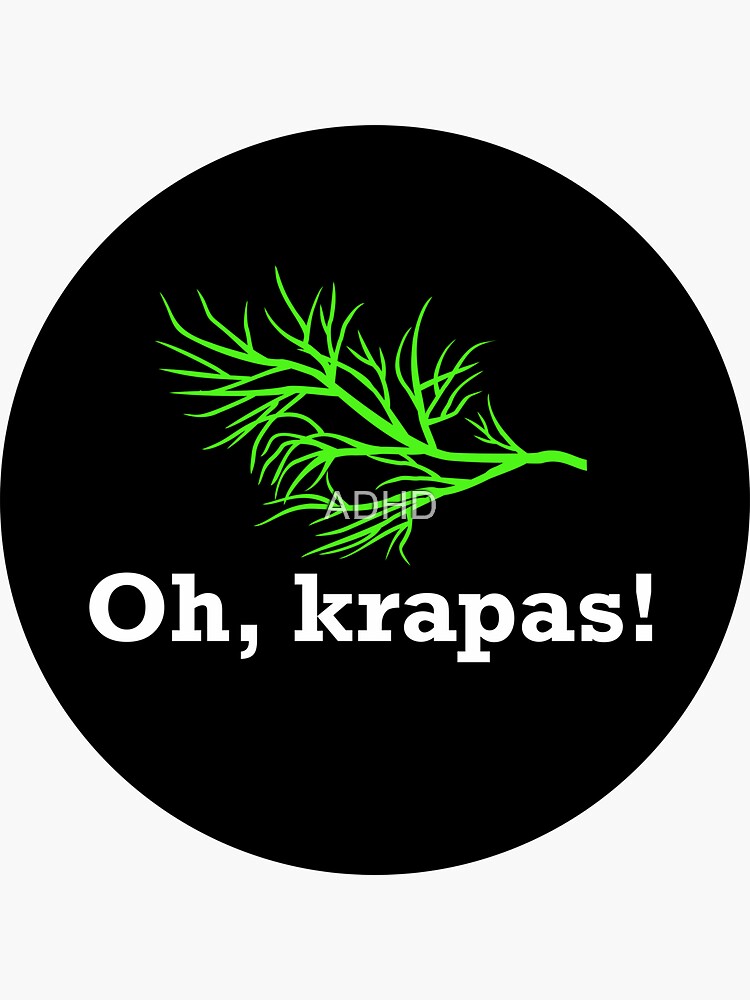 "Oh, krapas!" Sticker for Sale by ADHD | Redbubble