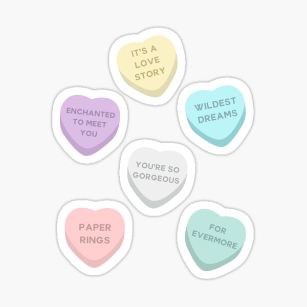 "Taylor Valentines Lyrics Hearts" Sticker for Sale by lcvoth23 | Redbubble