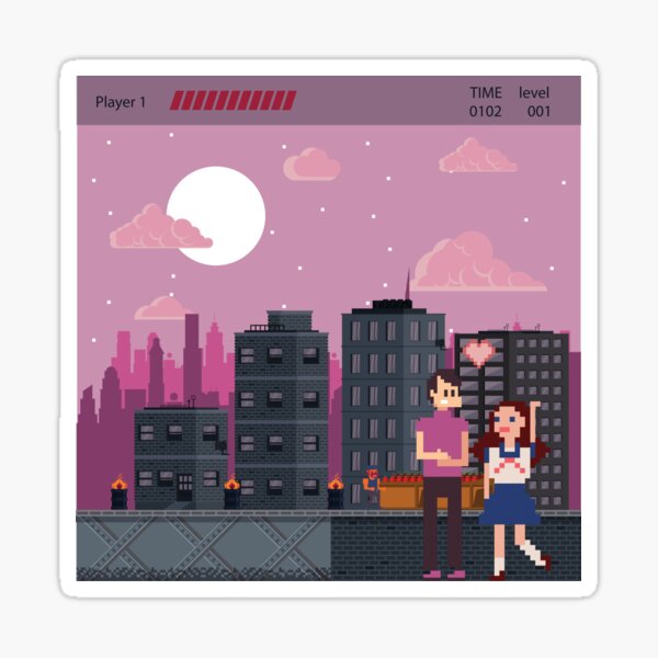 "pixel online game " Sticker for Sale by loladesigner1 | Redbubble