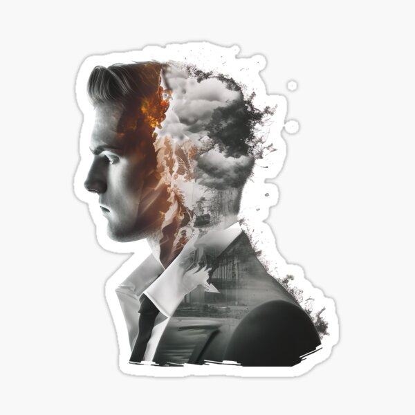 "Man in black - explosion effect" Sticker for Sale by ema616660 | Redbubble