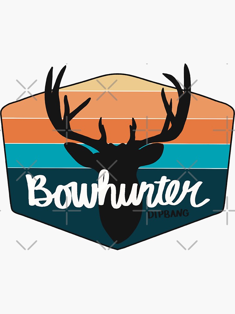 "Bowhunter Retro Trophy Deer" Sticker for Sale by Lizzysue | Redbubble