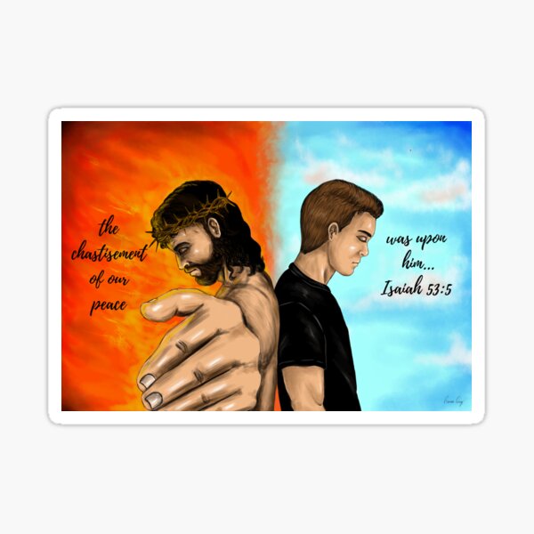 "Jesus Sacrifice" Sticker for Sale by Aquarelastudio | Redbubble