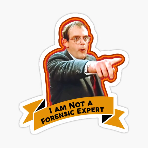 "CLUE Professor Plum, I Am Not A Forensic Expert" Sticker for Sale by ...