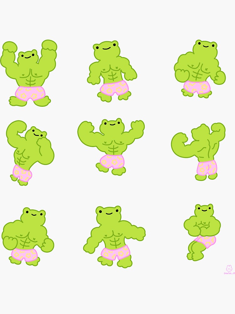 "muscle frog" Sticker for Sale by ForiMoi | Redbubble