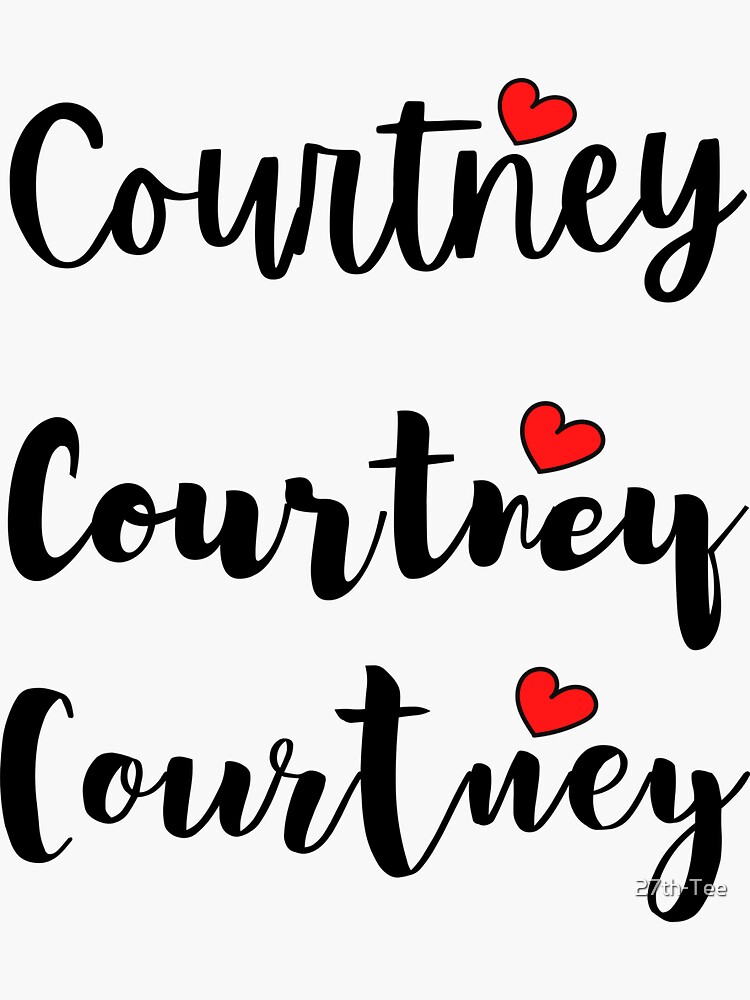 "Courtney Name Cute Mini Heart Triple Fonts" Sticker for Sale by 27th ...
