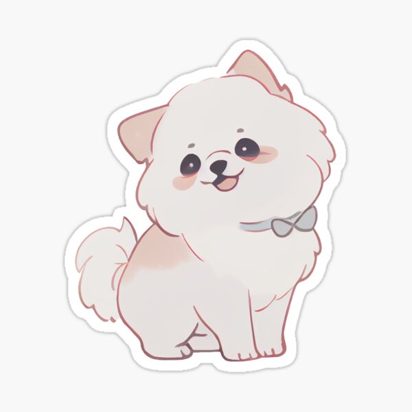 "Cute anime-like dog sticker" Sticker for Sale by Goofy-designer ...