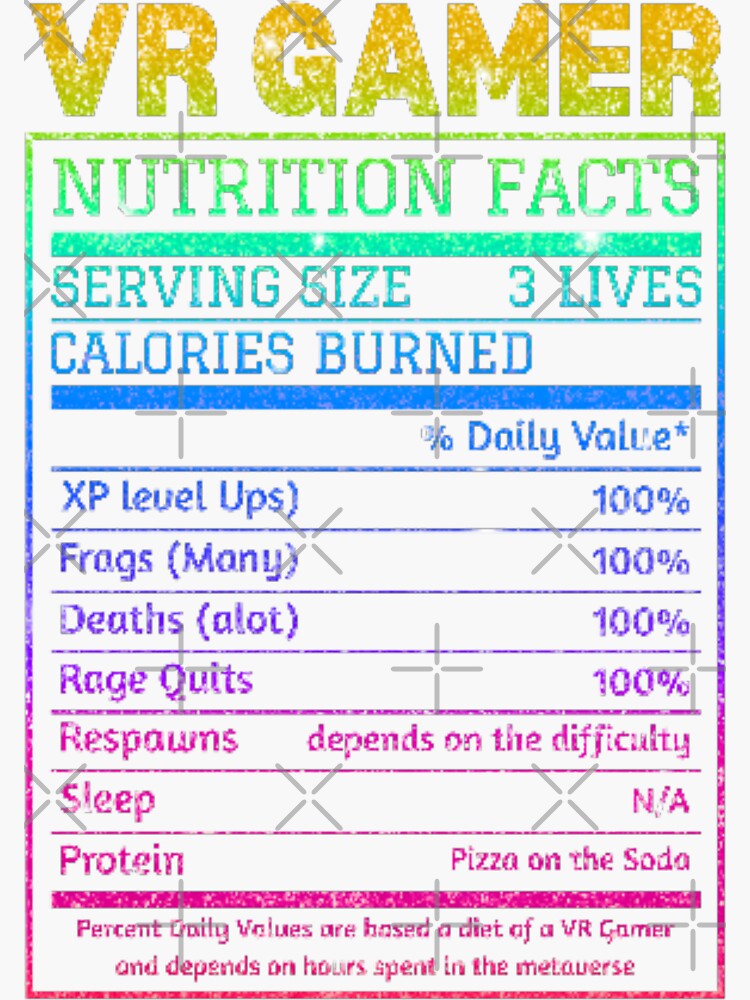 "Girl VR Gamer Chick Food Label Virtual Reality Women Merch VR Comedy ...