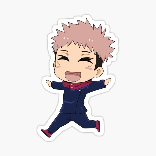 "Yuji Chibi Frolic - JJK" Sticker for Sale by OreNoKakushin | Redbubble