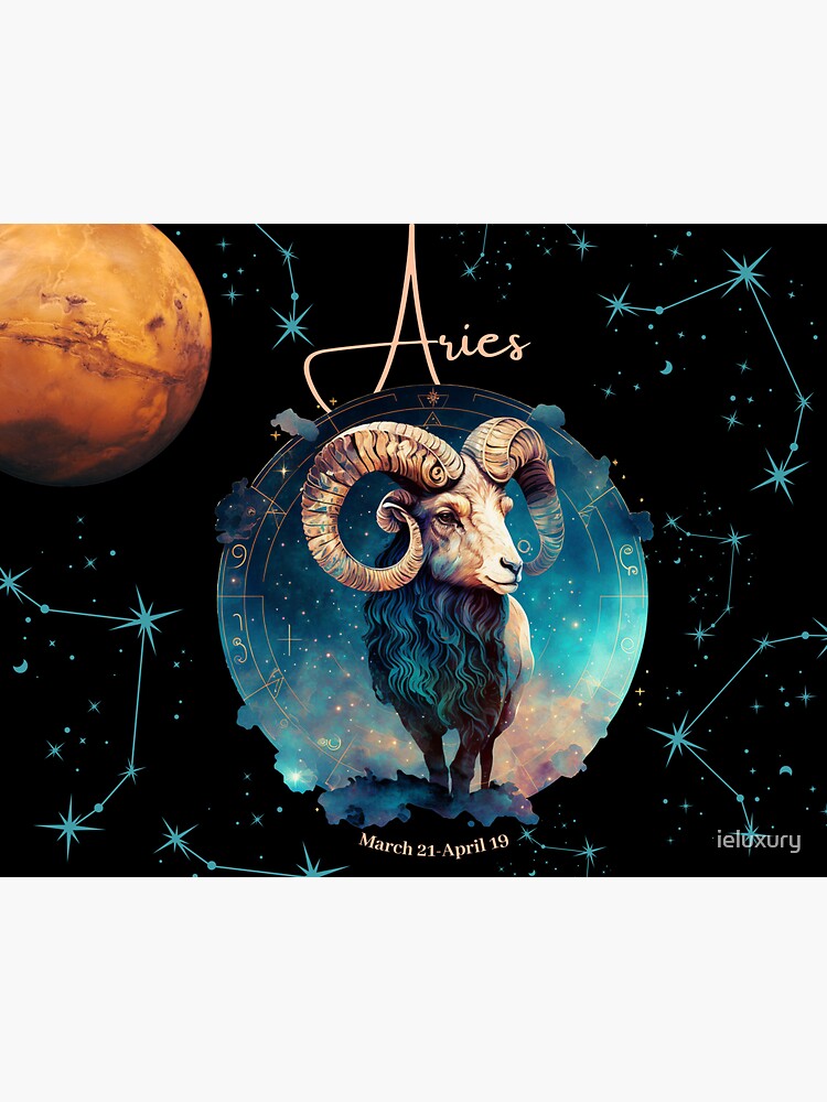 "Aries Zodiac Sign with its Ruling Planet Mars" Sticker for Sale by ...