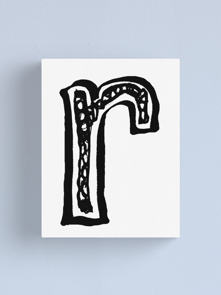 Lienzo «Minúscula letra alfabeto blanco y negro R» de HEVIFineart ...