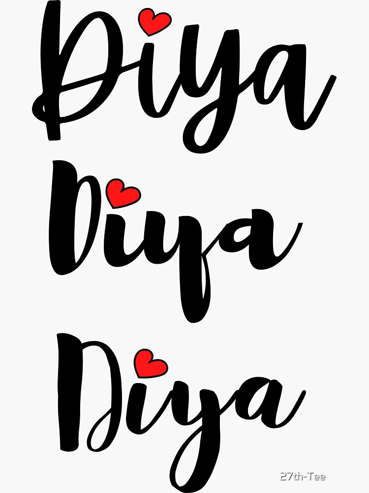 "Diya Name Cute Mini Heart Triple Fonts" Sticker for Sale by 27th-Tee ...