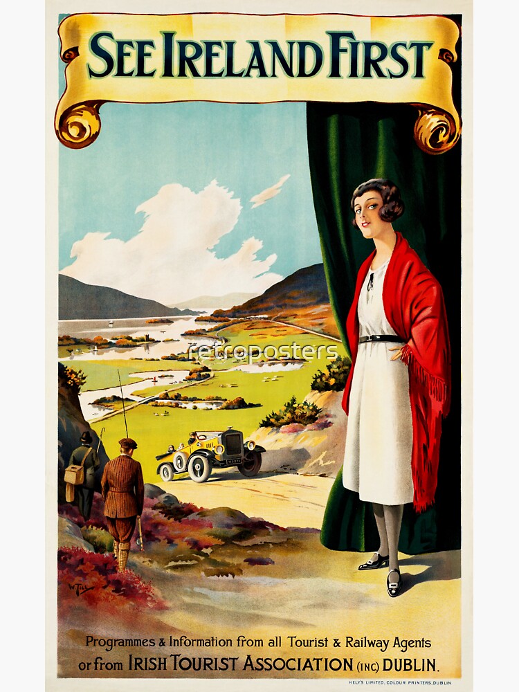 "SEE IRELAND FIRST 1920s Vintage Tourism Promotion Advertisement Poster ...