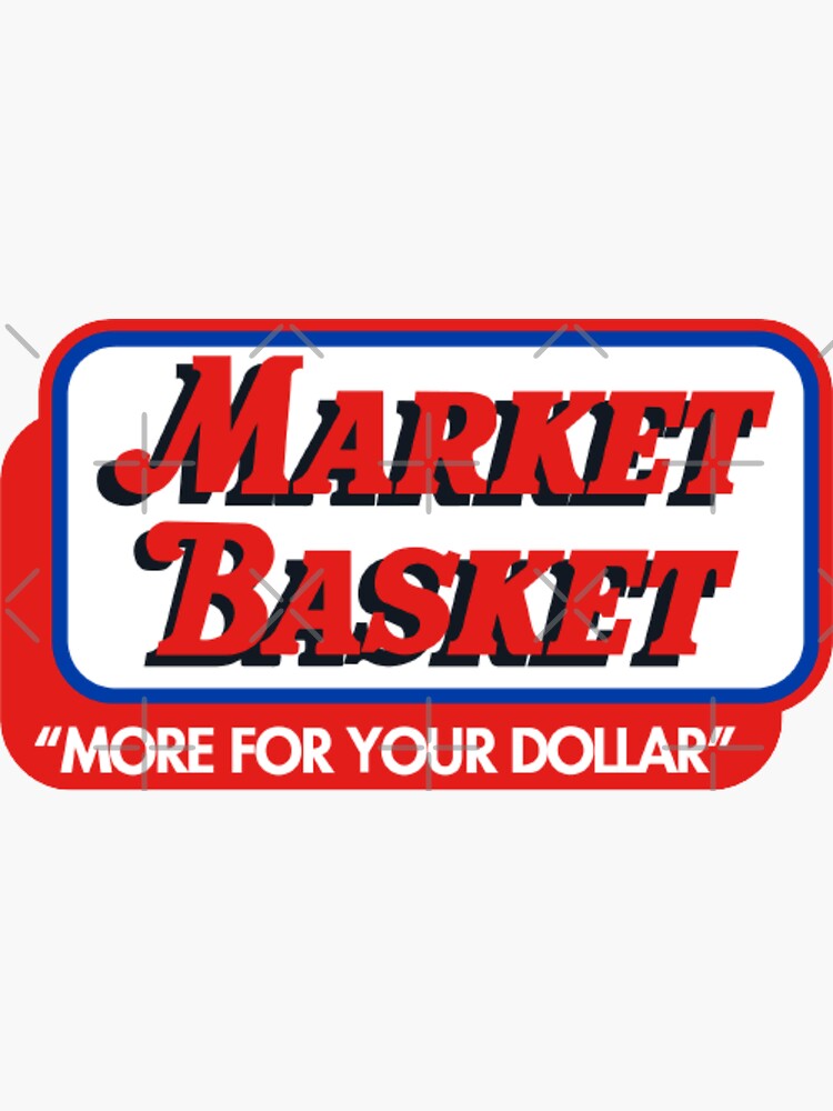 "Market Basket Supermarket" Sticker for Sale by cadburyyy | Redbubble