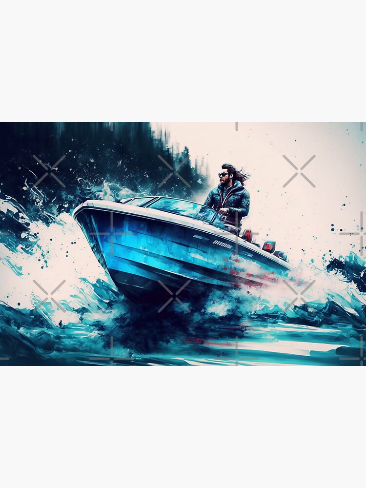 "Speeding Through the Water: Watercolor Painting" Sticker for Sale by ...