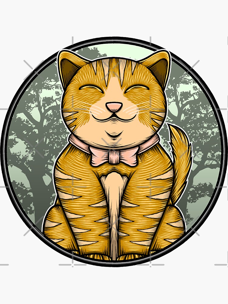 "Cute Cat Boss Illustration" Sticker for Sale by WODEXZ | Redbubble