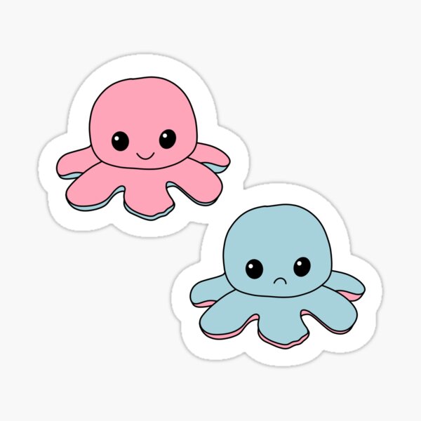 "Reversible Octo-plushies Sticker" Sticker for Sale by nsquared | Redbubble
