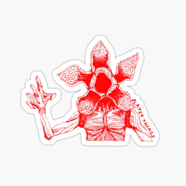 "Red Demogorgon Sticker" Sticker for Sale by slaterstickers | Redbubble