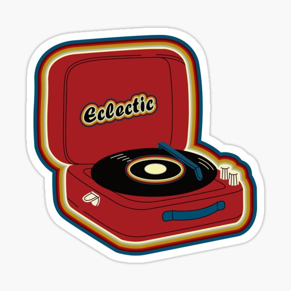 "Eclectic Retro Record Player" Sticker for Sale by GaryDobson | Redbubble