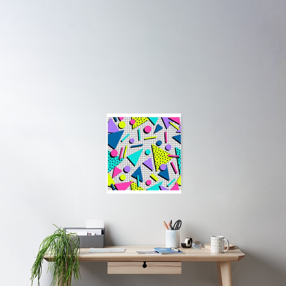 "80s Retro Geometry Pattern" Poster by xxxlemonade | Redbubble