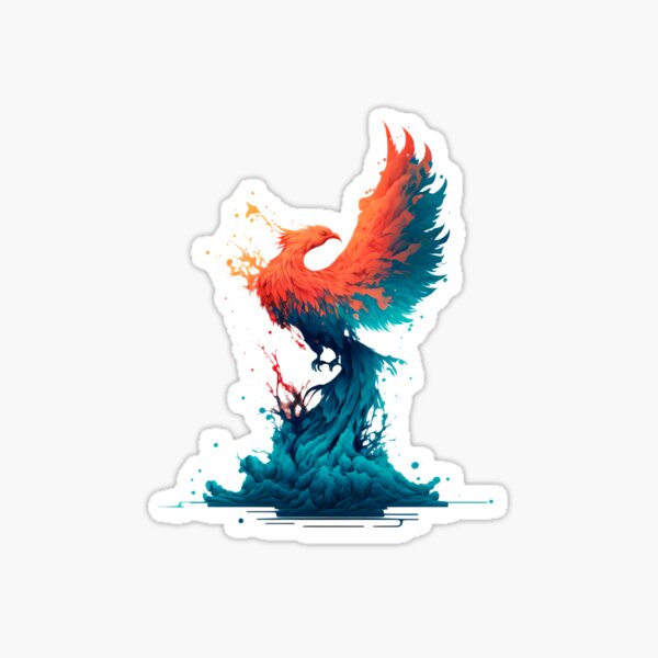 "Illustration of a soaring phoenix" Sticker for Sale by SpicyPrint ...