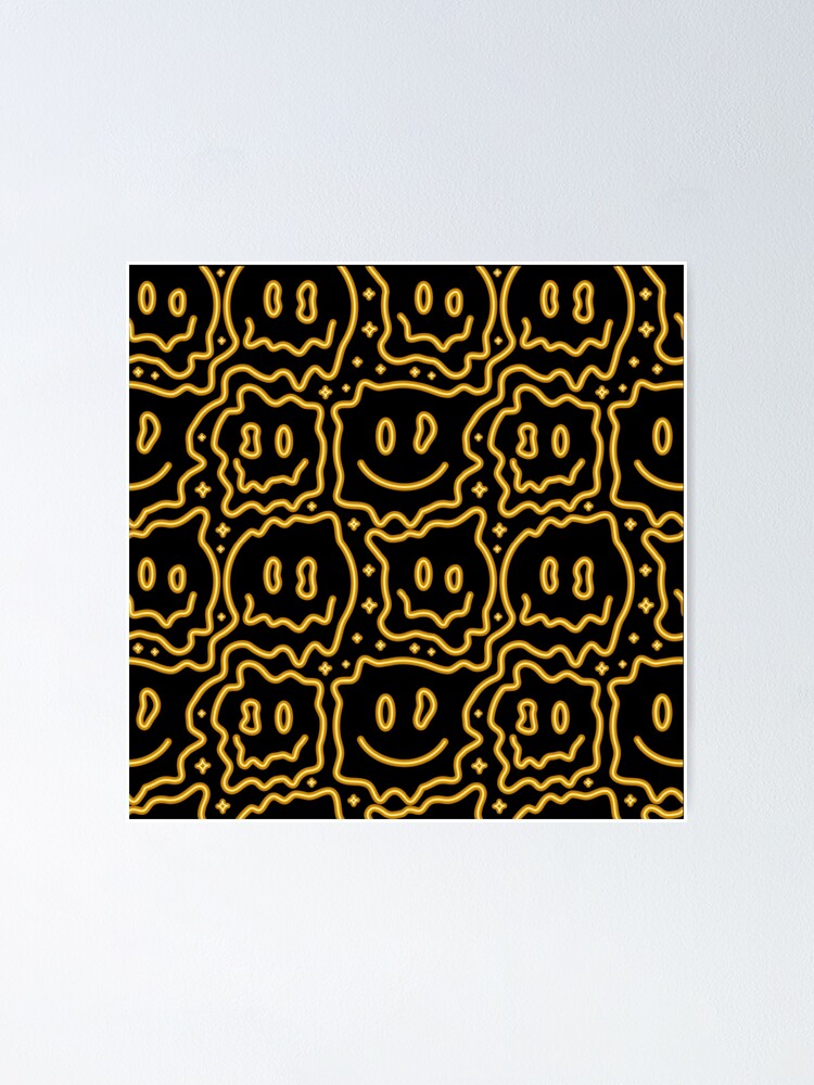 "Liquidated Face: A Unique and Intriguing Outline Illustration" Poster ...