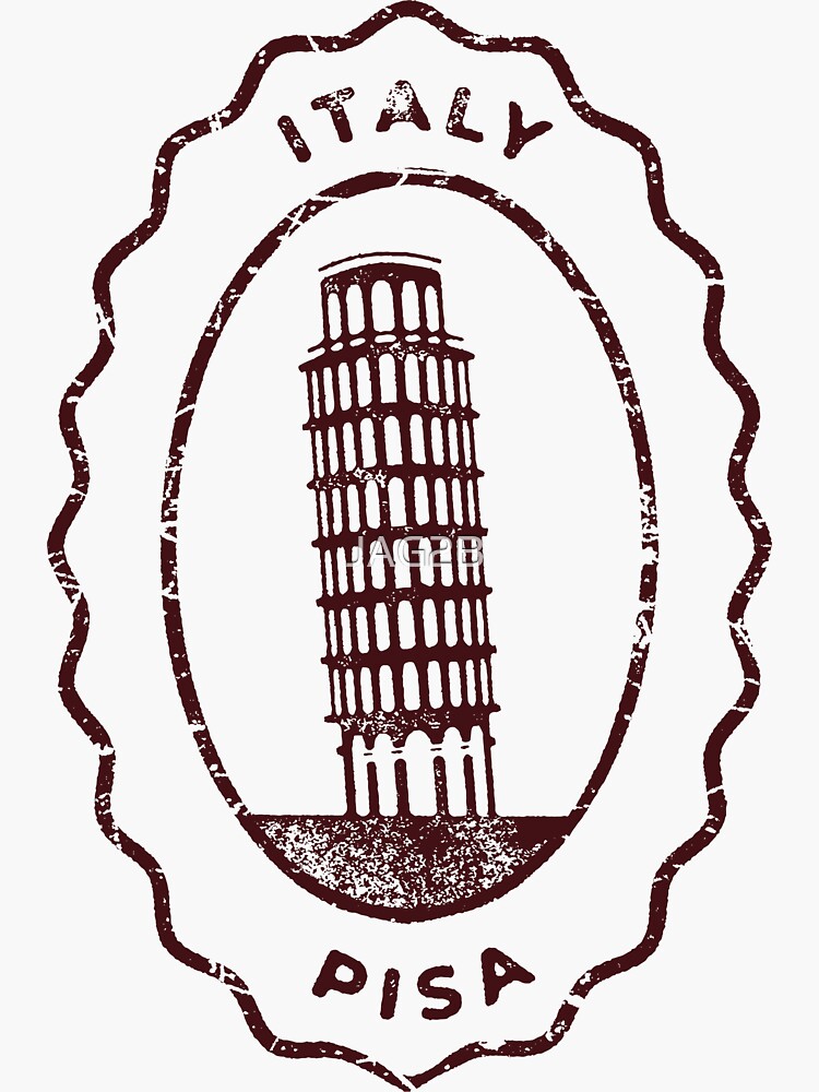 "Vintage stamp with Pisa tower" Sticker by JAG2B | Redbubble