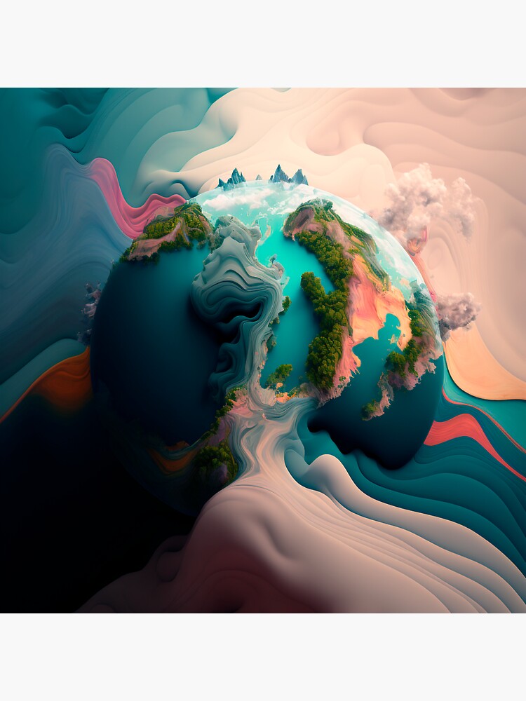 "Planet Earth Abstract Design - Pastel Colors" Sticker for Sale by Arva ...