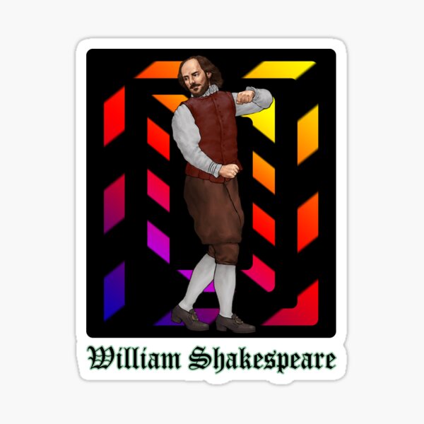 "William Shakespeare 3" Sticker for Sale by Write-N-Fight | Redbubble