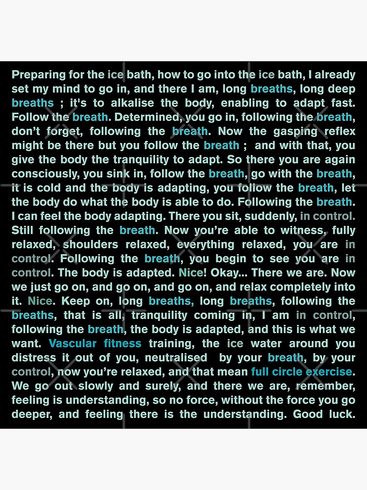 "ICE BATH | YOU ARE IN CONTROL" Poster for Sale by axelle1410 | Redbubble