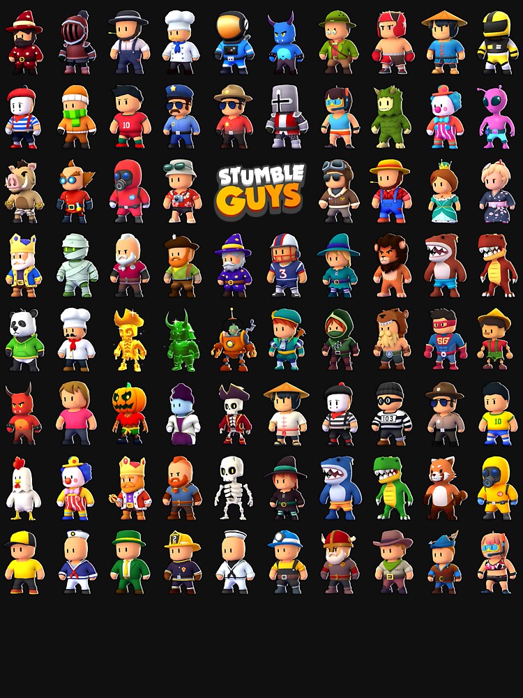 "Stumble Guys Character Set #1" T-shirt for Sale by vadorg | Redbubble ...