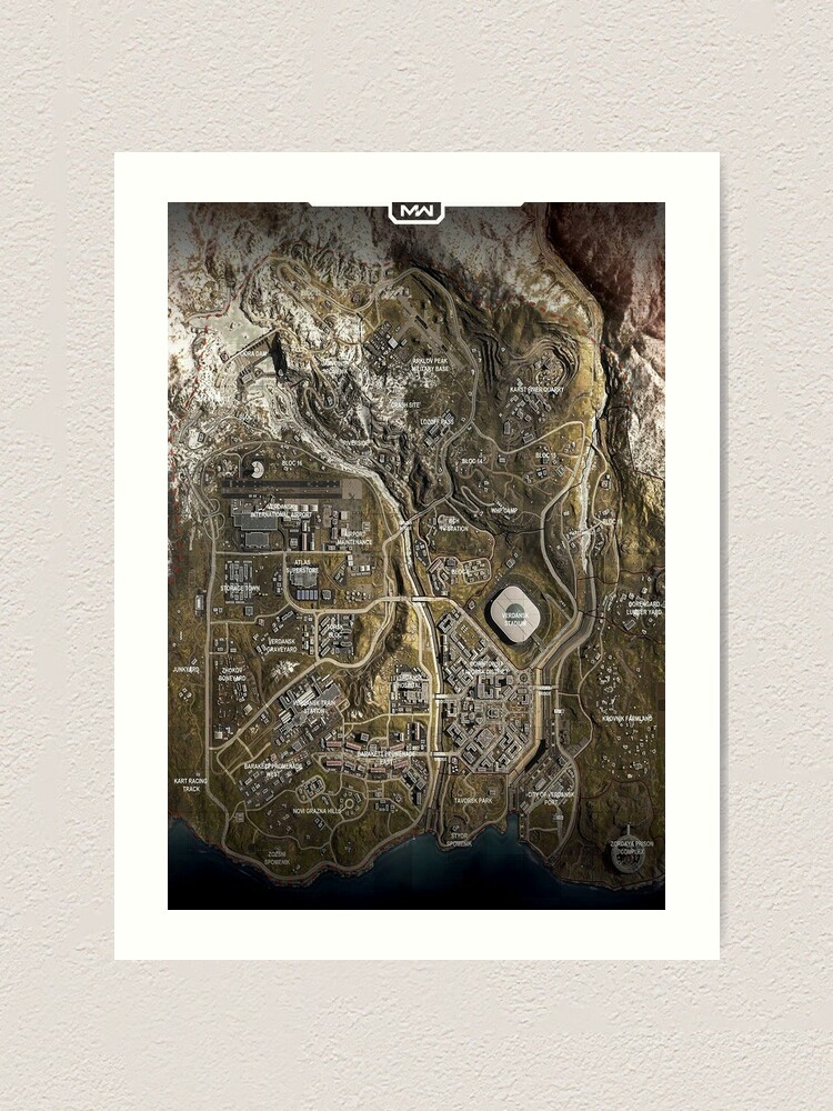 "Verdansk Map - Caldera Map" Art Print for Sale by jaggyboy | Redbubble