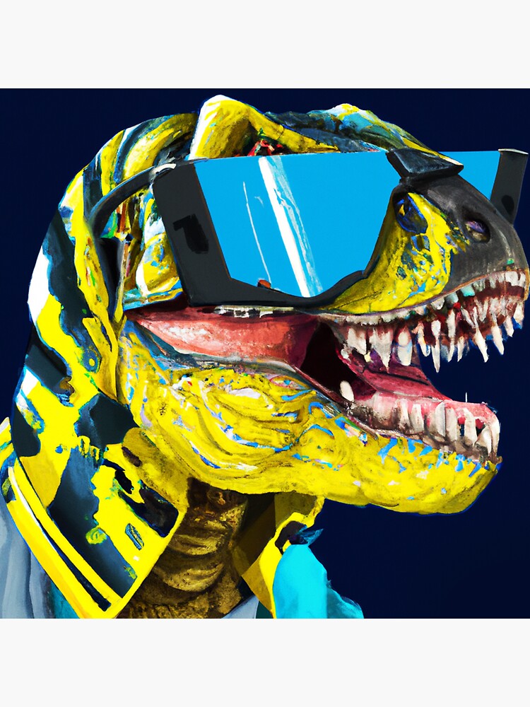 "The Cyber-Rex: The Futuristic T-Rex with Steel-Biting Jaws" Sticker ...