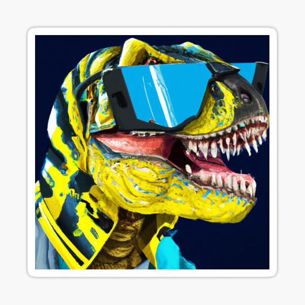 "The Cyber-Rex: The Futuristic T-Rex with Steel-Biting Jaws" Sticker ...