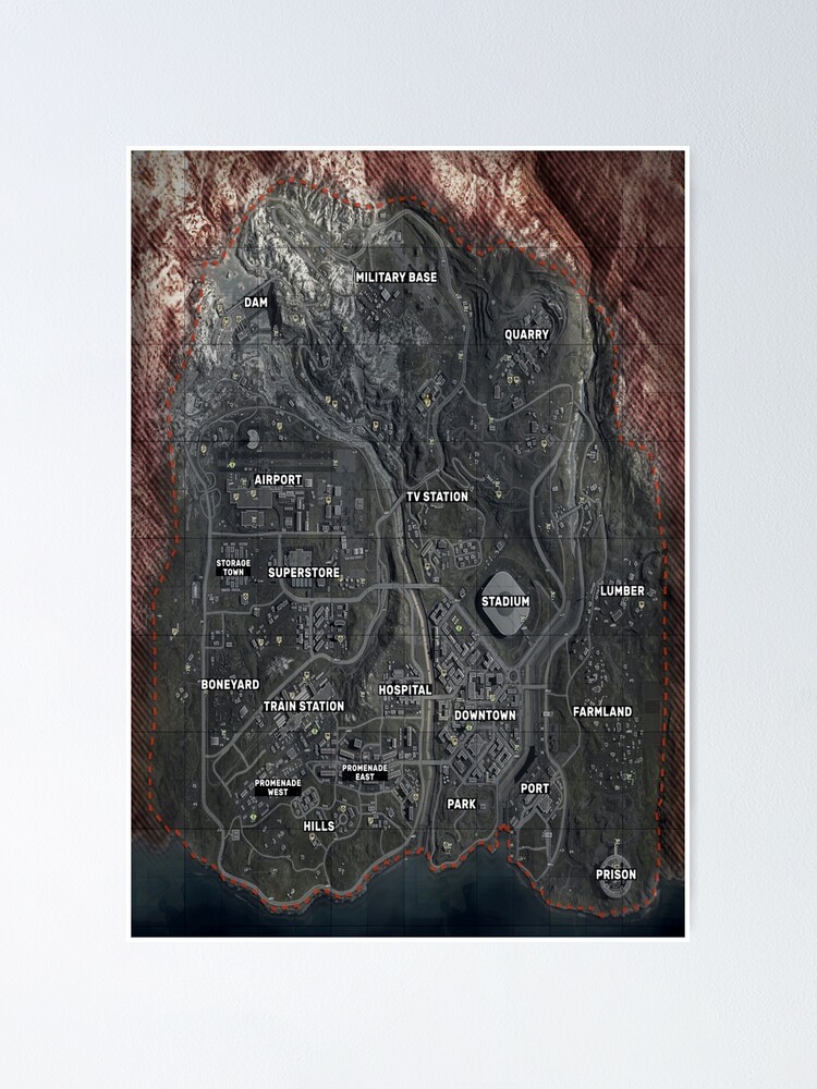 "Verdansk Map - Caldera Map" Poster for Sale by jaggyboy | Redbubble