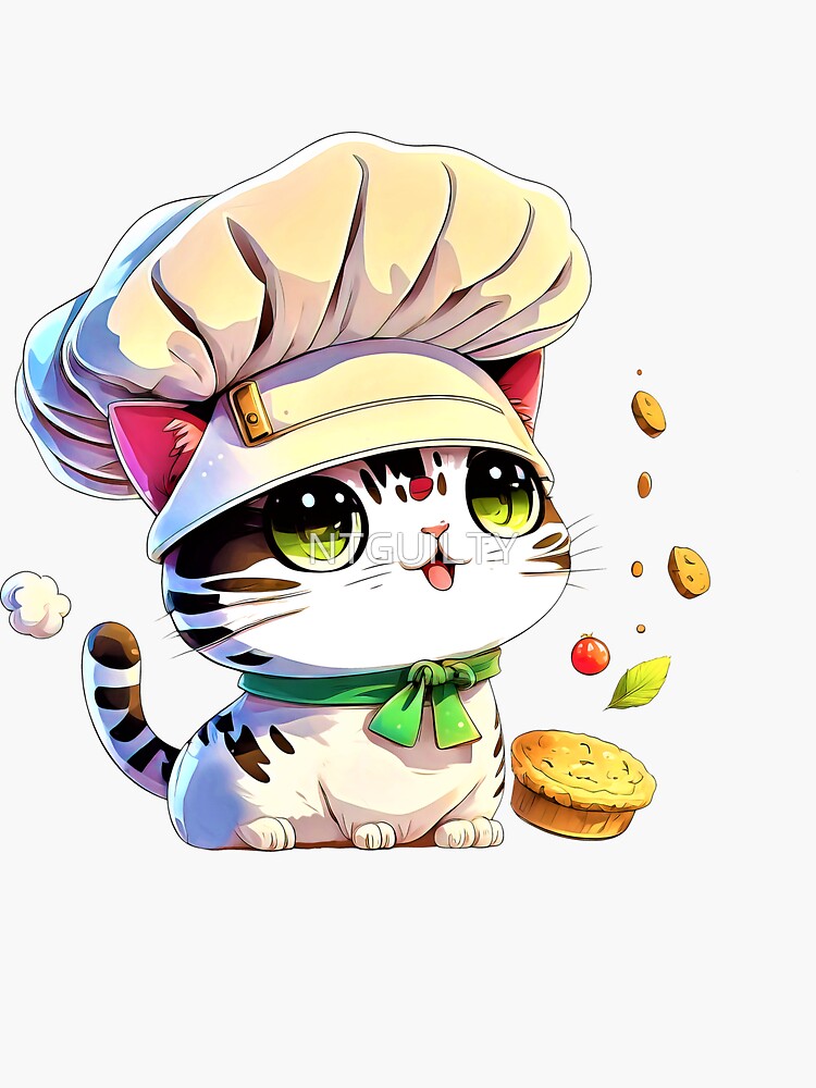 "Cooking and Cats" Sticker for Sale by NTGUILTY | Redbubble